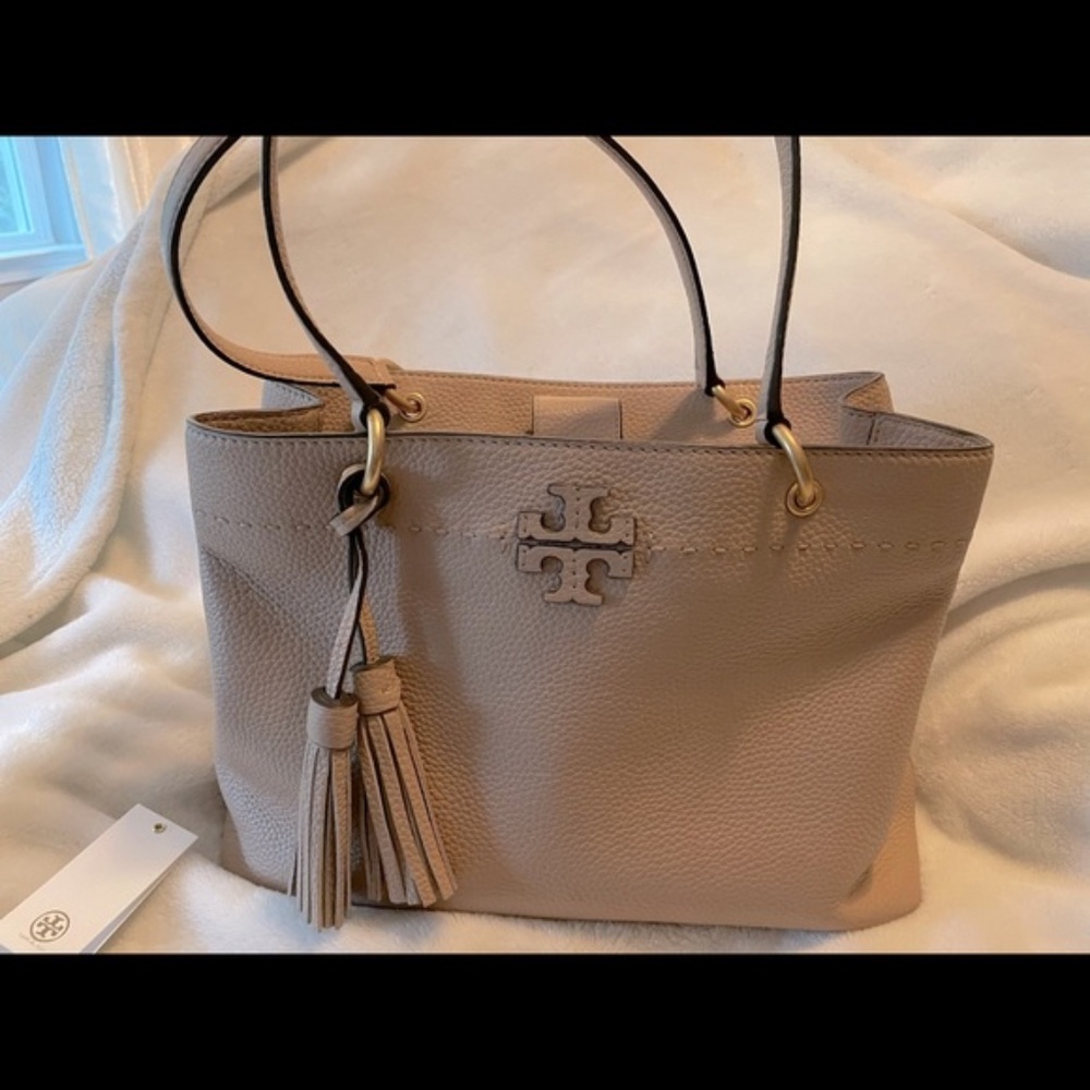 Tory Burch Mcgraw Triple Compartment Tote - Devon Sand - Gem